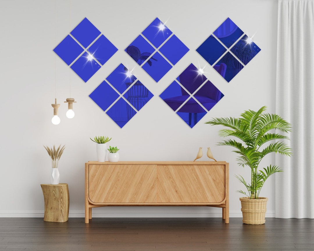 Acrylic Mirror Squares: Modern Colorful Wall Decor, Set of 20 - Etsy
