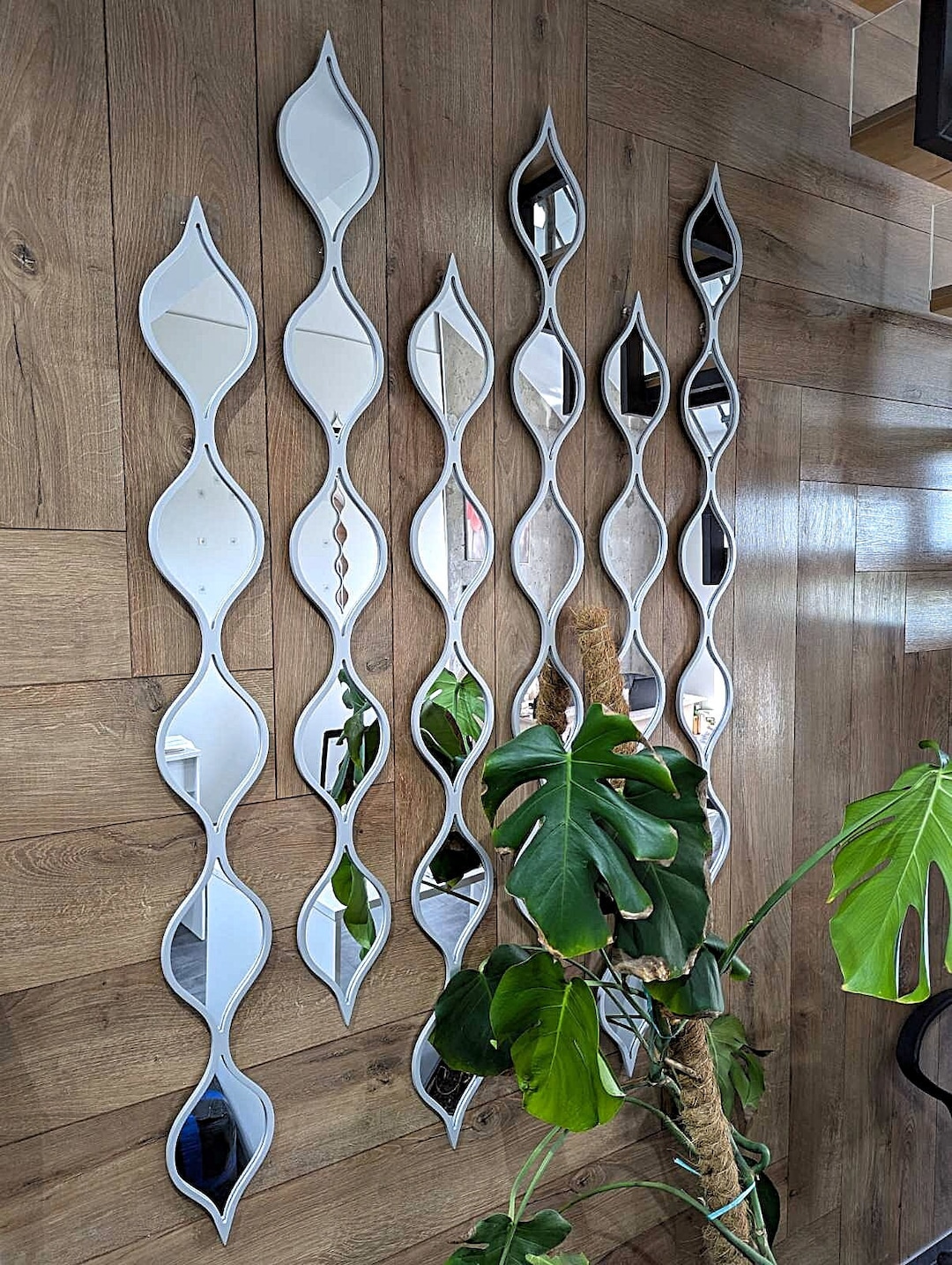 Silver Frame Water Drop Mirrors, Acrylic Tear Drop Mirrors, Decorative ...