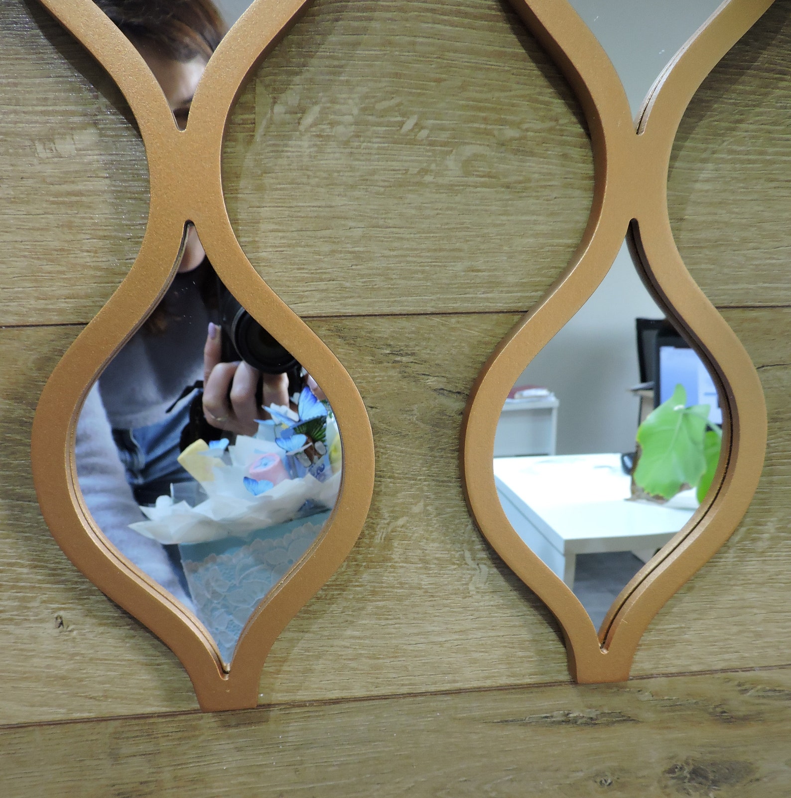 Bronze Acrylic Tear Drop Mirror: European Style Wall Decor - Etsy