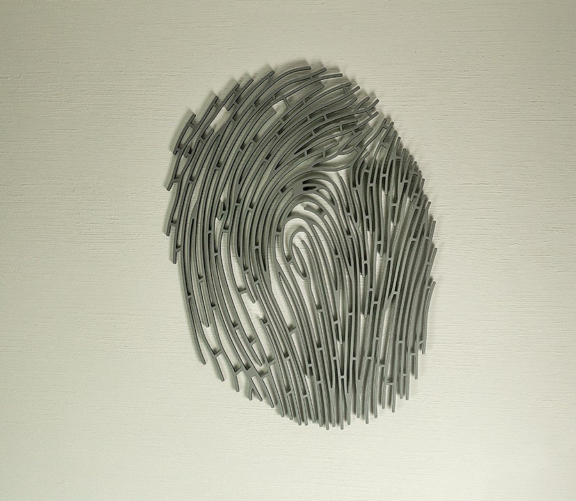 Carved Wooden Fingerprint Wall Decor: Abstract Sculpture Art - Etsy