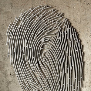 Wooden Wall Decor Fingerprint, Decorative Panel Carved Wall Decor ...