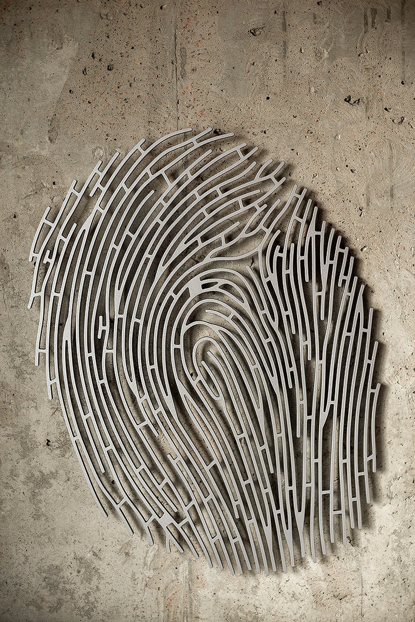 Carved Wooden Fingerprint Wall Decor: Abstract Sculpture Art - Etsy