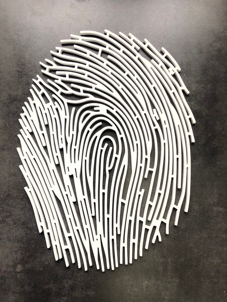 Carved Wooden Fingerprint Wall Decor: Abstract Sculpture Art - Etsy