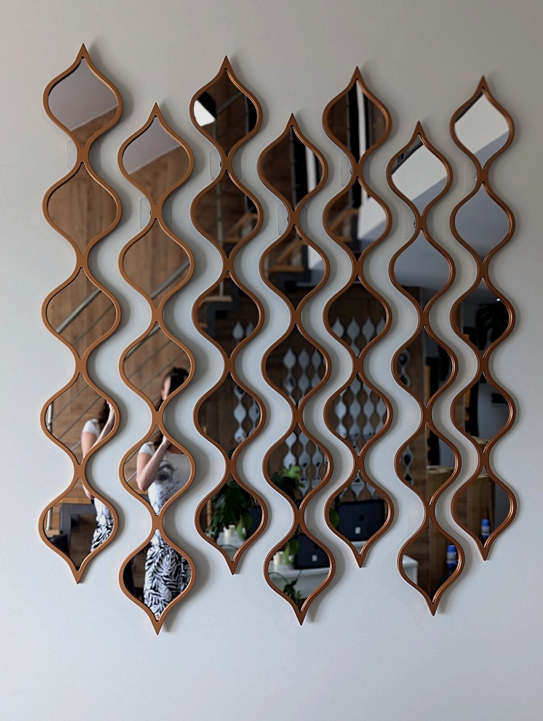 Bronze Frame Water Drop Mirrors, Decorative Acrylic Wall Mirrors ...