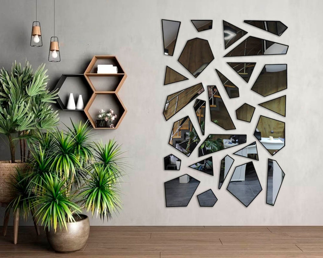 Acrylic Broken Mirror Panel: Decorative Wall Art - Etsy
