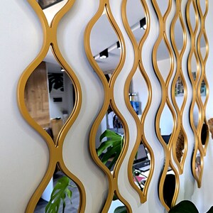 Gold Frame Acrylic Water Drop Mirrors: Teardrop Wall Decor - Etsy