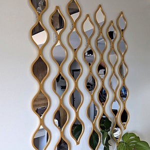 Gold Frame Acrylic Water Drop Mirrors: Teardrop Wall Decor - Etsy