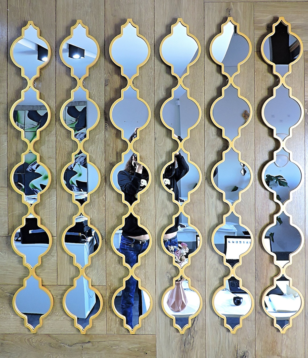 Decorative Acrylic Mirrored Stripes, Oriental Water Drop Mirrors, Gold ...