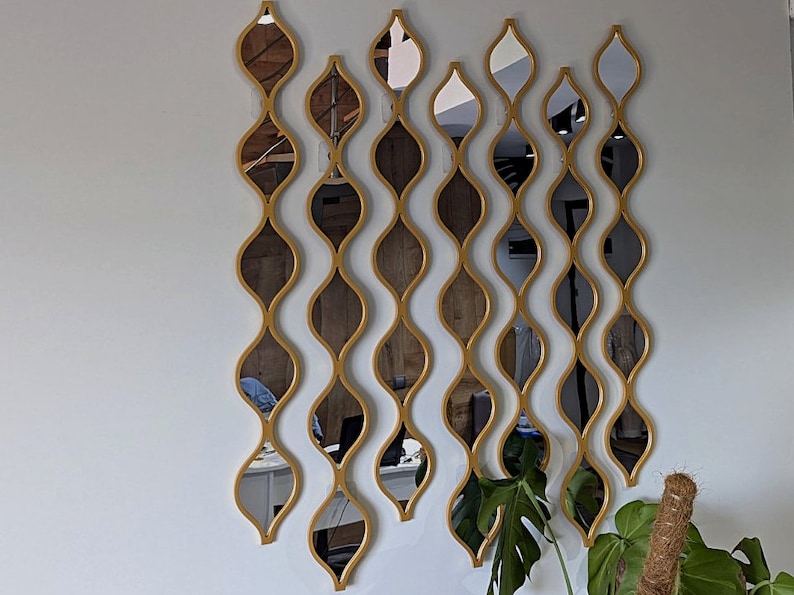 Gold Frame Acrylic Water Drop Mirrors: Teardrop Wall Decor - Etsy
