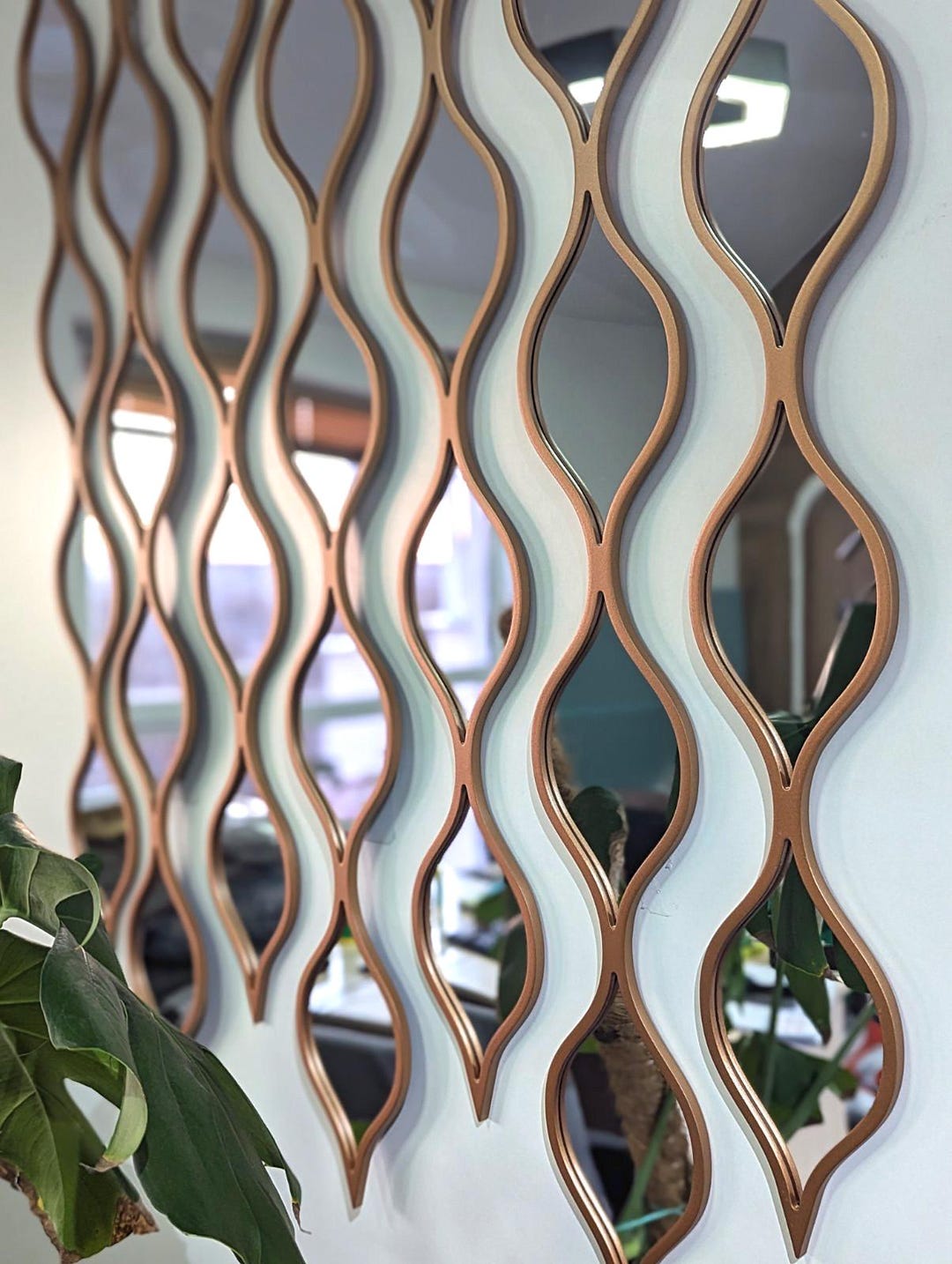 Decorative Wall Mirrors, Mirrored Acrylic Wall Decor, Bronze Frame ...