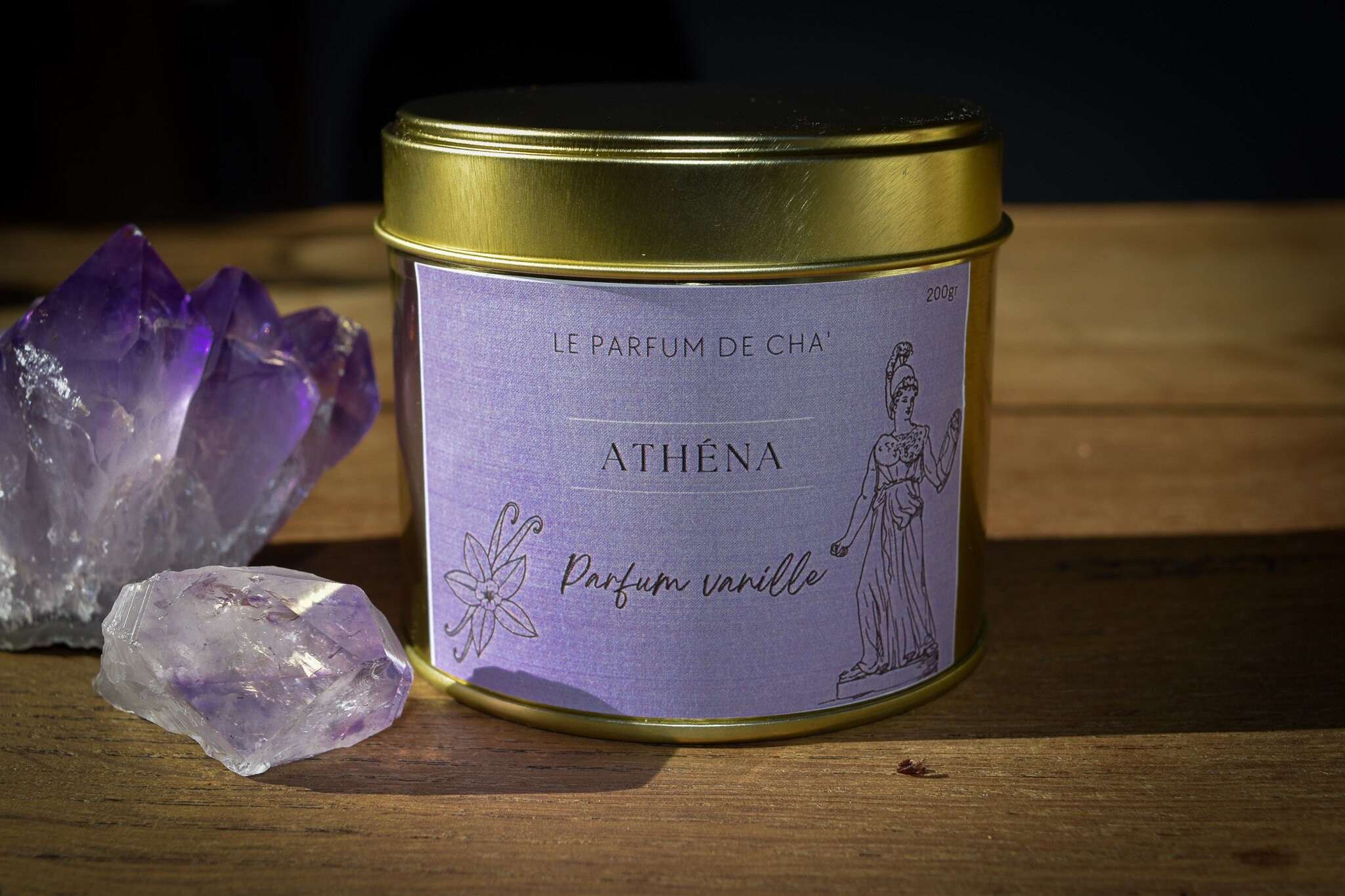 Bougie Lithothérapie Améthyste Pendentif Mèche En Bois Fleur - Etsy