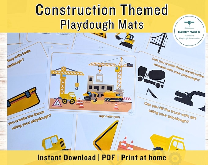 Shapes Play Dough Mats, 2D Shapes, Construction Trucks, Printable ...