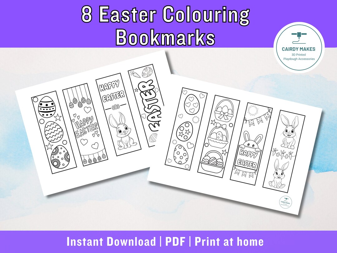 Easter Colouring Bookmarks Printable Digital Download Preschool ...