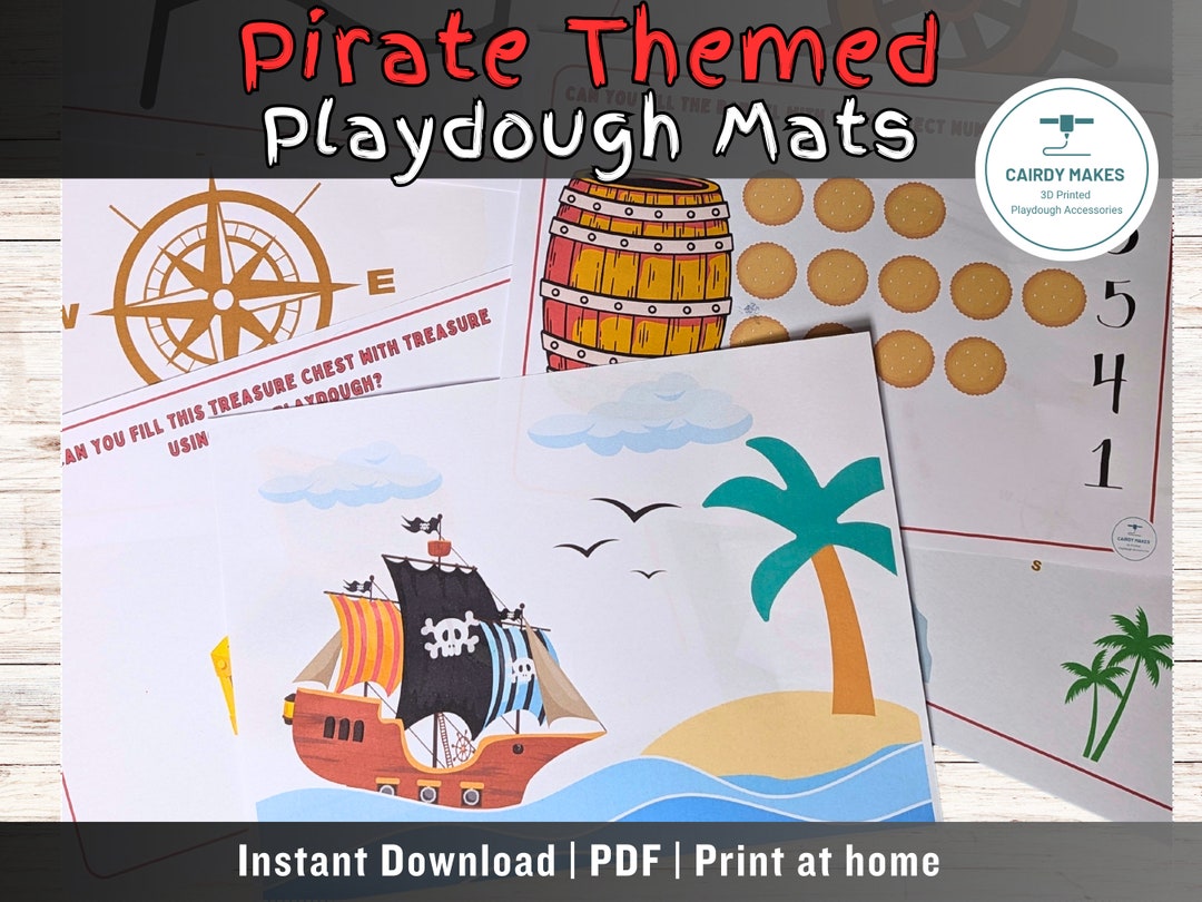 Pirate Themed Playdough Mats Printable | Digital Download | Preschool ...