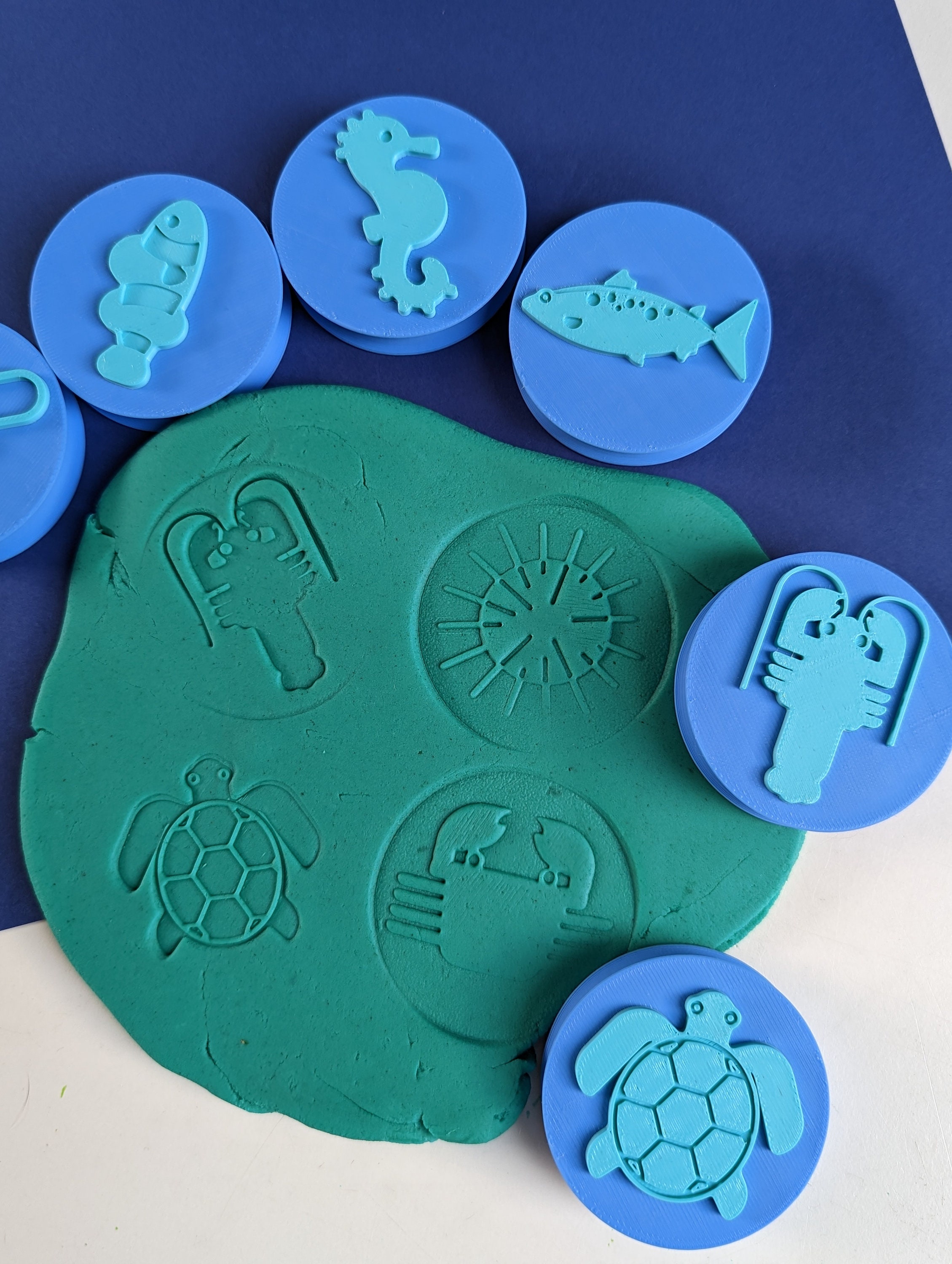 Under the Sea Playdough Stamp Set & Roller, Playdough Rollers ...