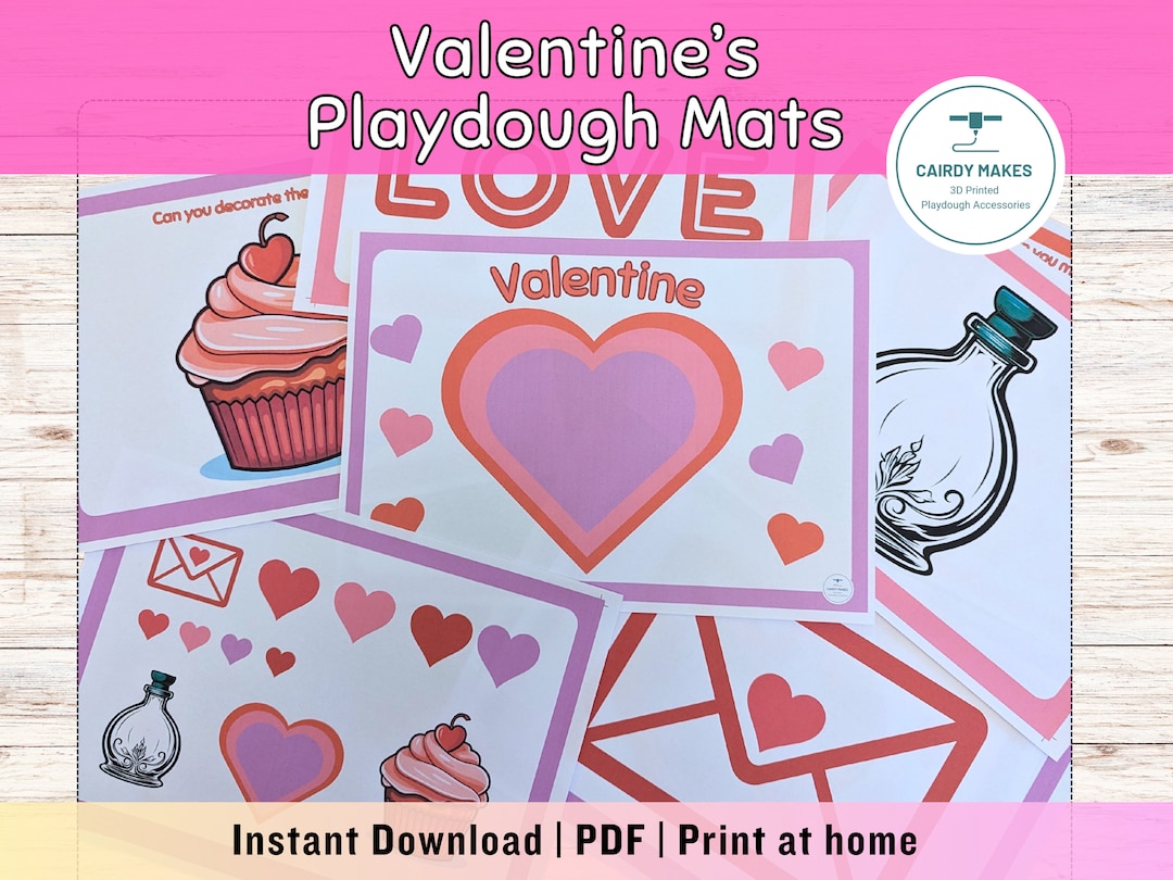 Playdough Mats Printable | Valentines | Preschool | Pre-k Activities ...