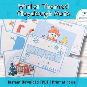 Winter Themed Playdough Mats Printable | Winter | Preschool ...