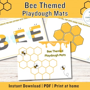 Bee Themed Playdough Mats Printable | Digital Download | Preschool ...