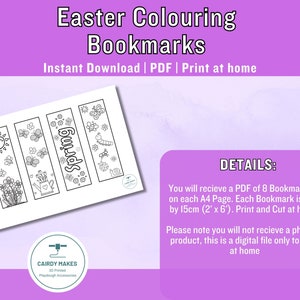 Spring Colouring Bookmarks Printable | Digital Download | Preschool ...