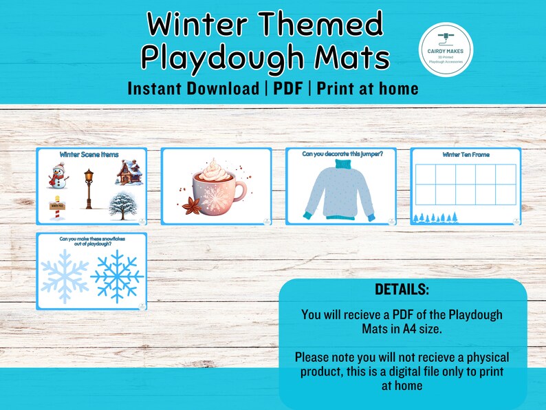 Winter Themed Playdough Mats Printable | Winter | Preschool ...