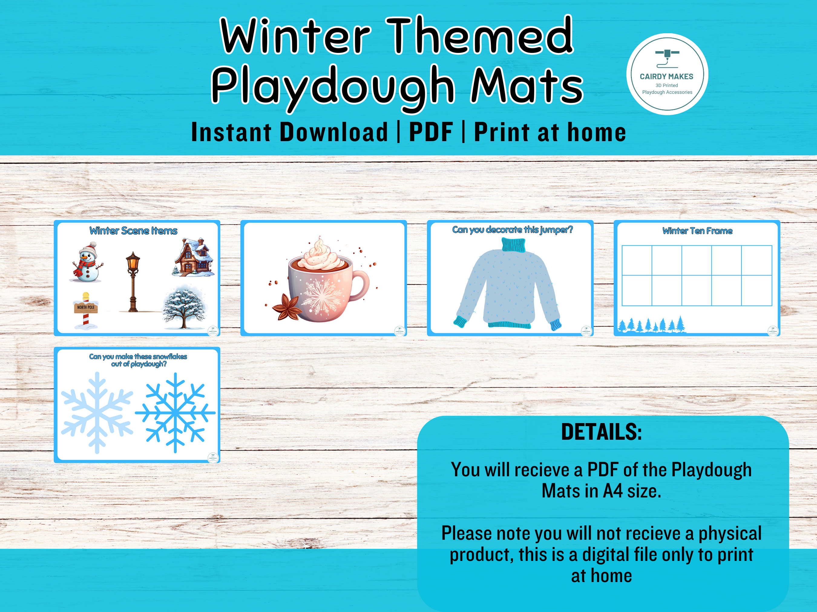 Winter Themed Playdough Mats Printable | Winter | Preschool ...