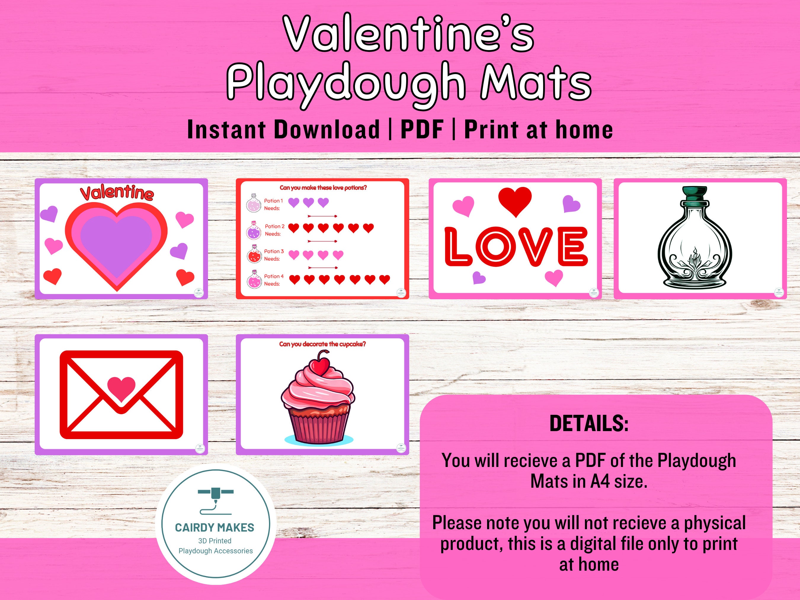 Playdough Mats Printable Valentines Preschool Pre-k Activities ...