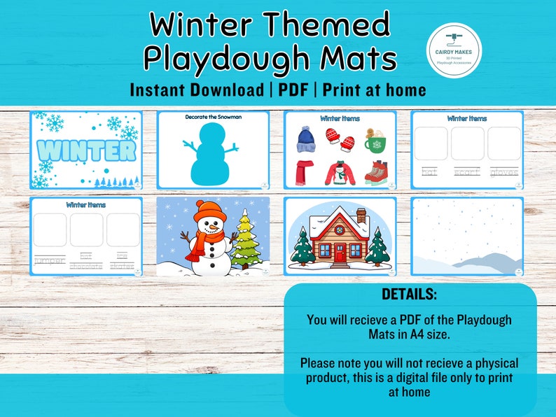 Winter Themed Playdough Mats Printable | Winter | Preschool ...