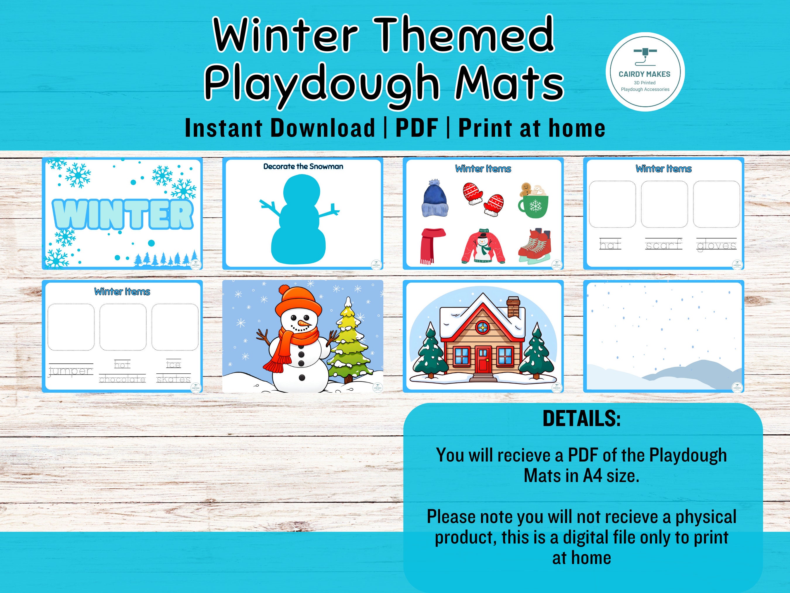 Winter Themed Playdough Mats Printable | Winter | Preschool ...