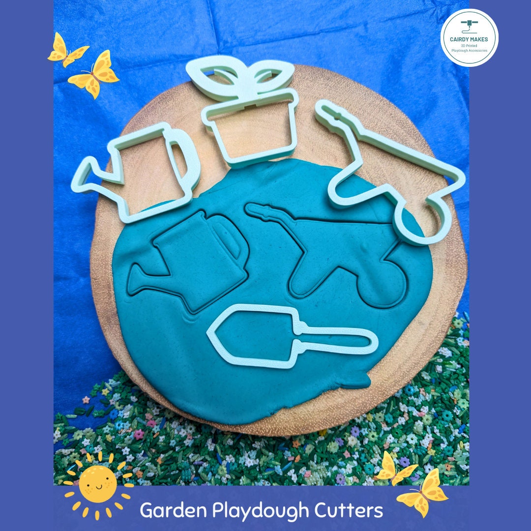 Spring Garden Playdough Cutter Set, Playdough Cutters, Garden Playdough ...
