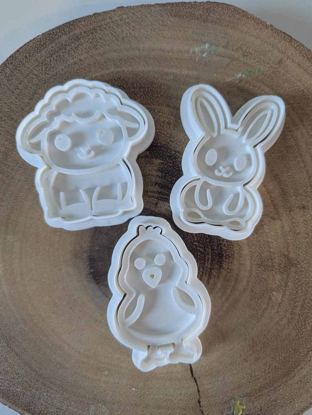 Bunny, Lamb and Chick Spring Pattern Playdough Emboss and Cutters, Eco ...