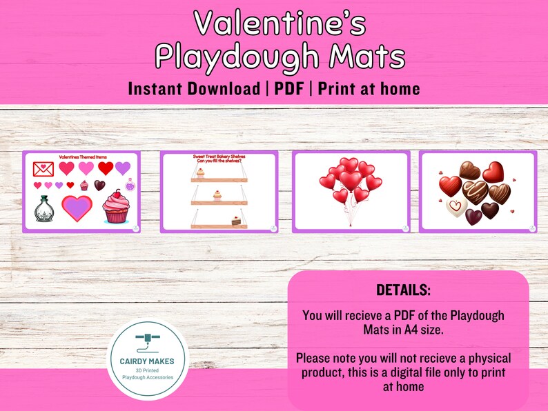 Playdough Mats Printable | Valentines | Preschool | Pre-k Activities ...