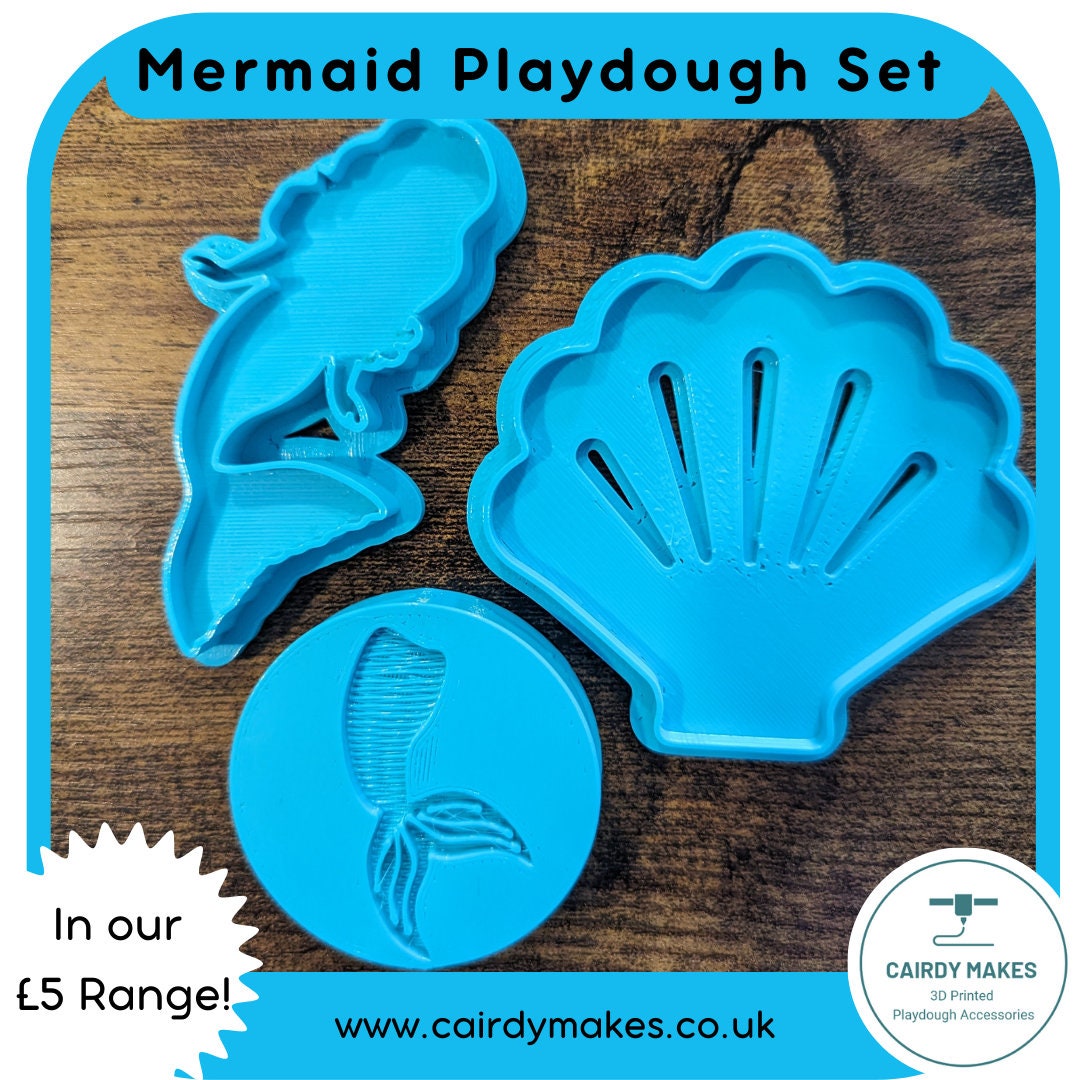 Mermaid Playdough Set Playdough Cutter Playdough Stamp - Etsy