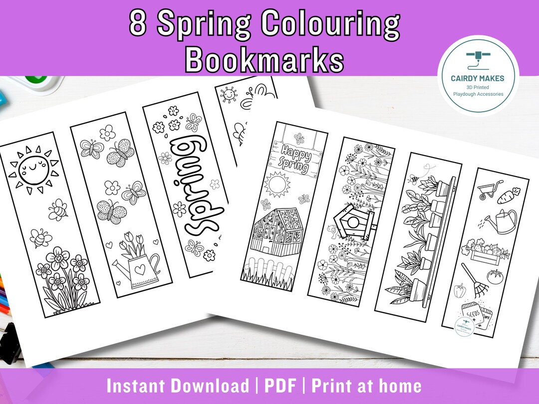 Spring Colouring Bookmarks Printable | Digital Download | Preschool ...