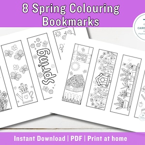 Spring Colouring Bookmarks Printable | Digital Download | Preschool ...