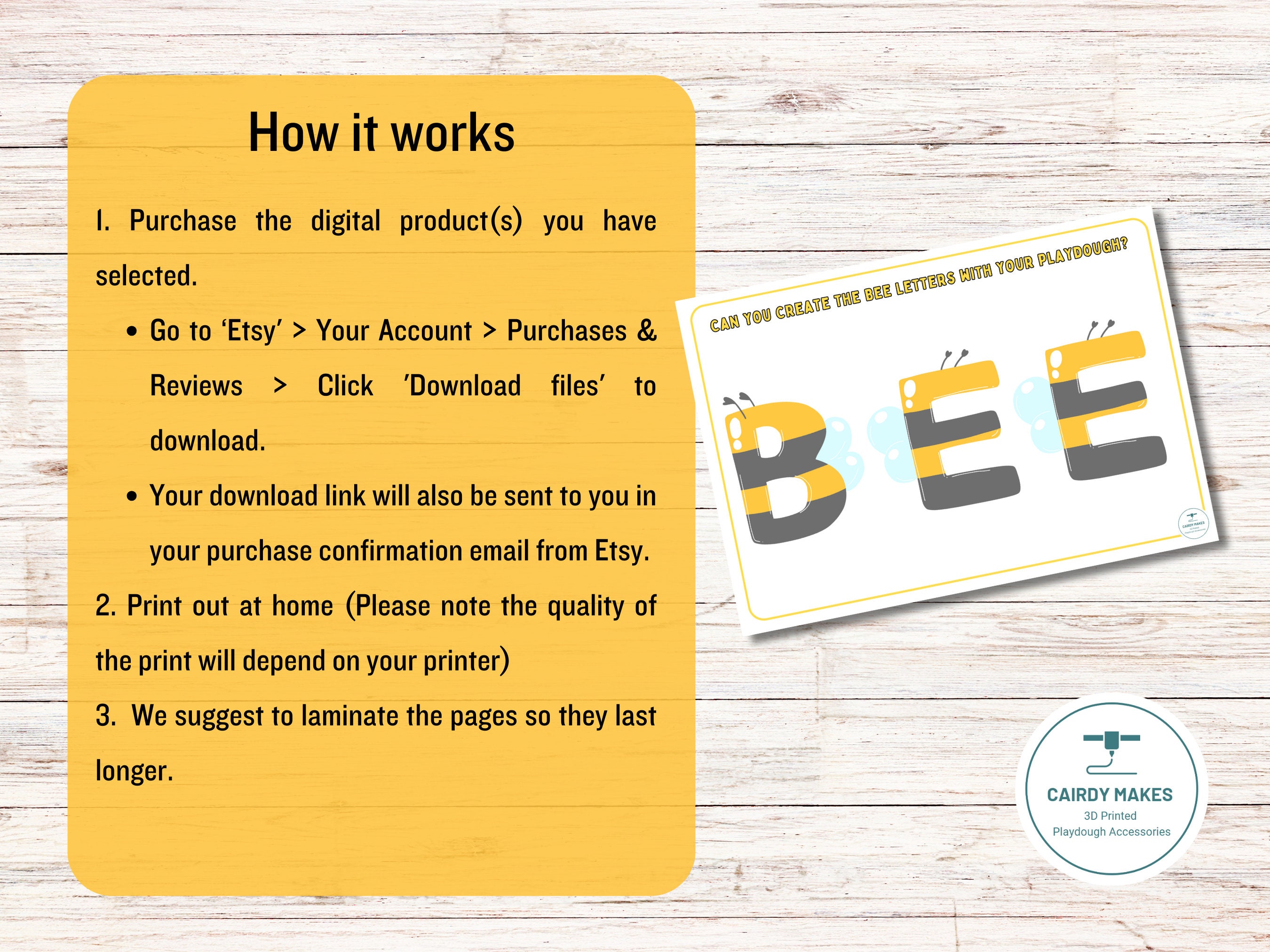 Bee Themed Playdough Mats Printable Digital Download Preschool ...