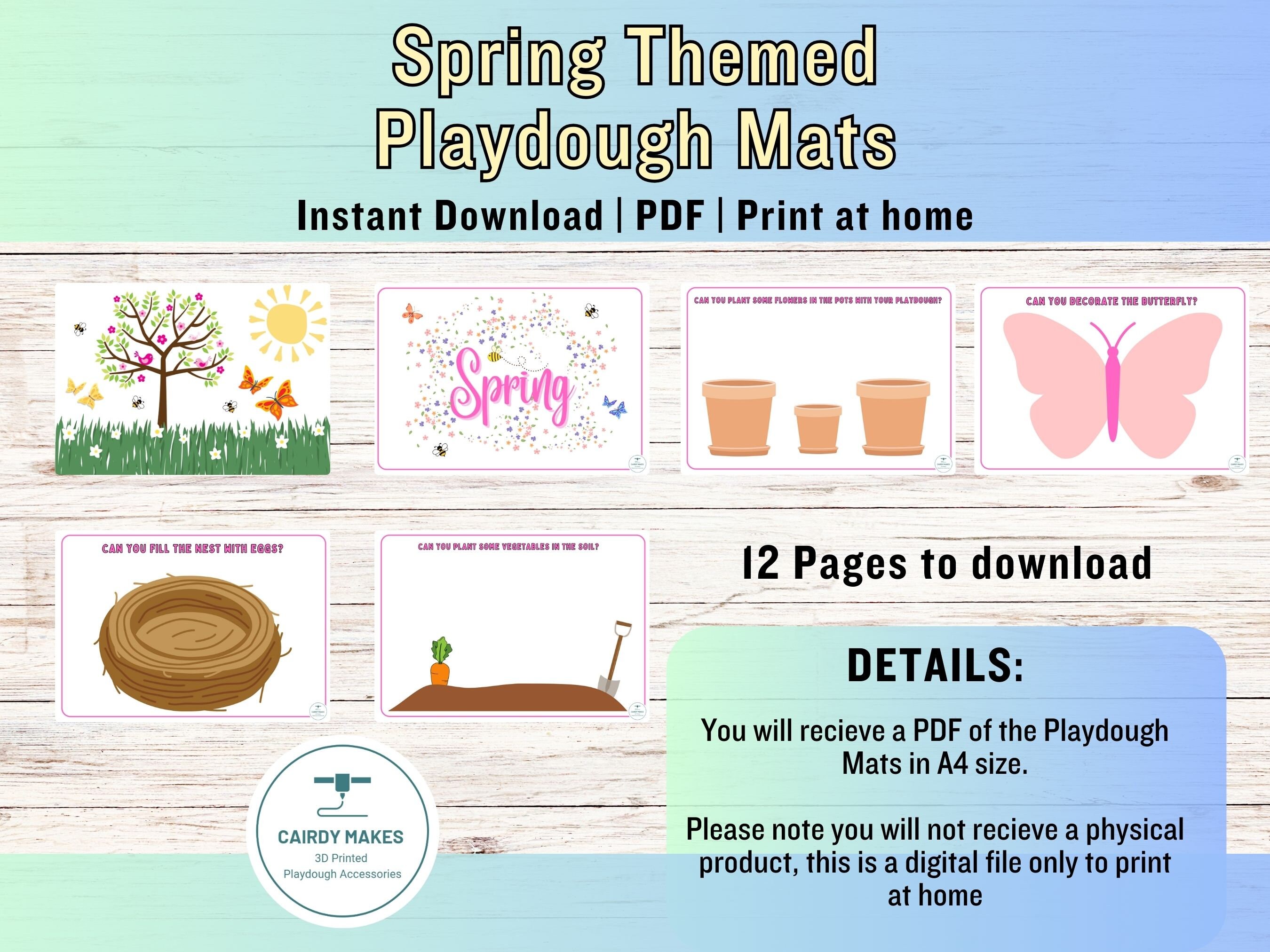 Spring Themed Playdough Mats Printable Digital Download Preschool ...
