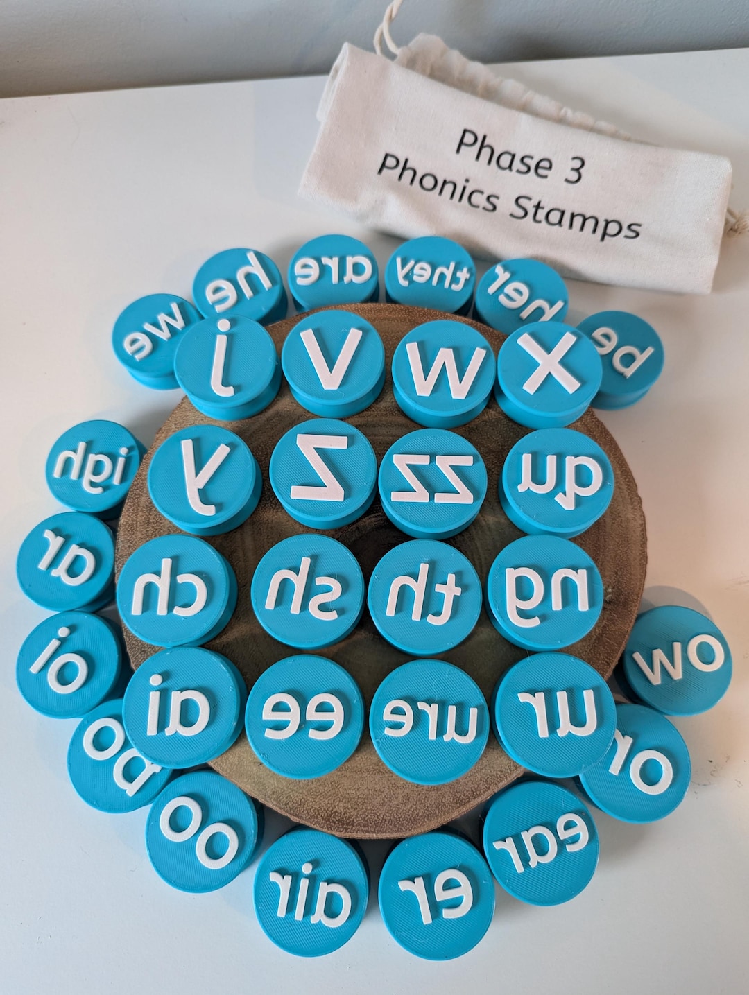 Phonics Phase 3 Playdough Stamp Set, Learning Sounds, Sensory Learning ...