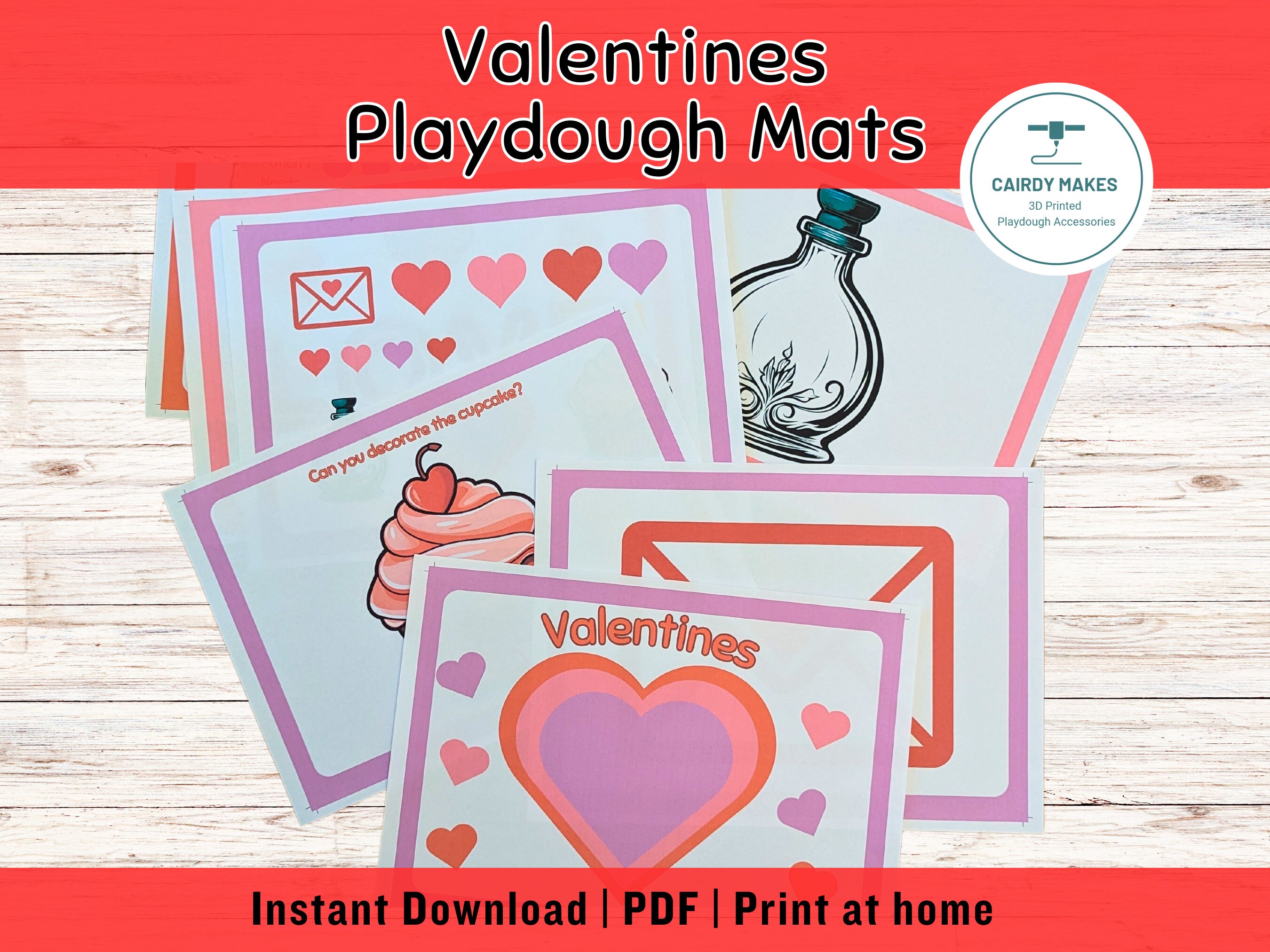 Playdough Mats Printable Valentines Preschool Pre-k Activities ...