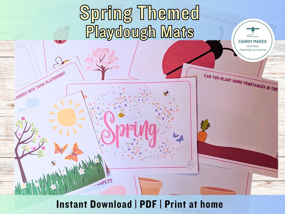 Spring Themed Playdough Mats Printable | Digital Download | Preschool ...