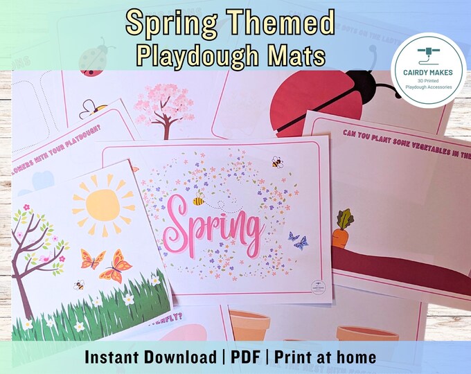 Spring Themed Playdough Mats Printable | Digital Download | Preschool ...