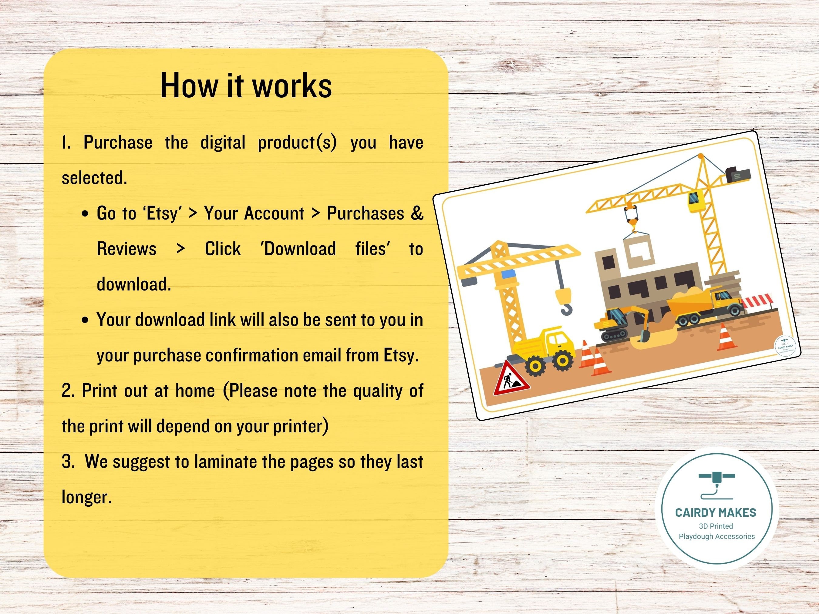 Construction Themed Playdough Mats Printable | Digital Download ...