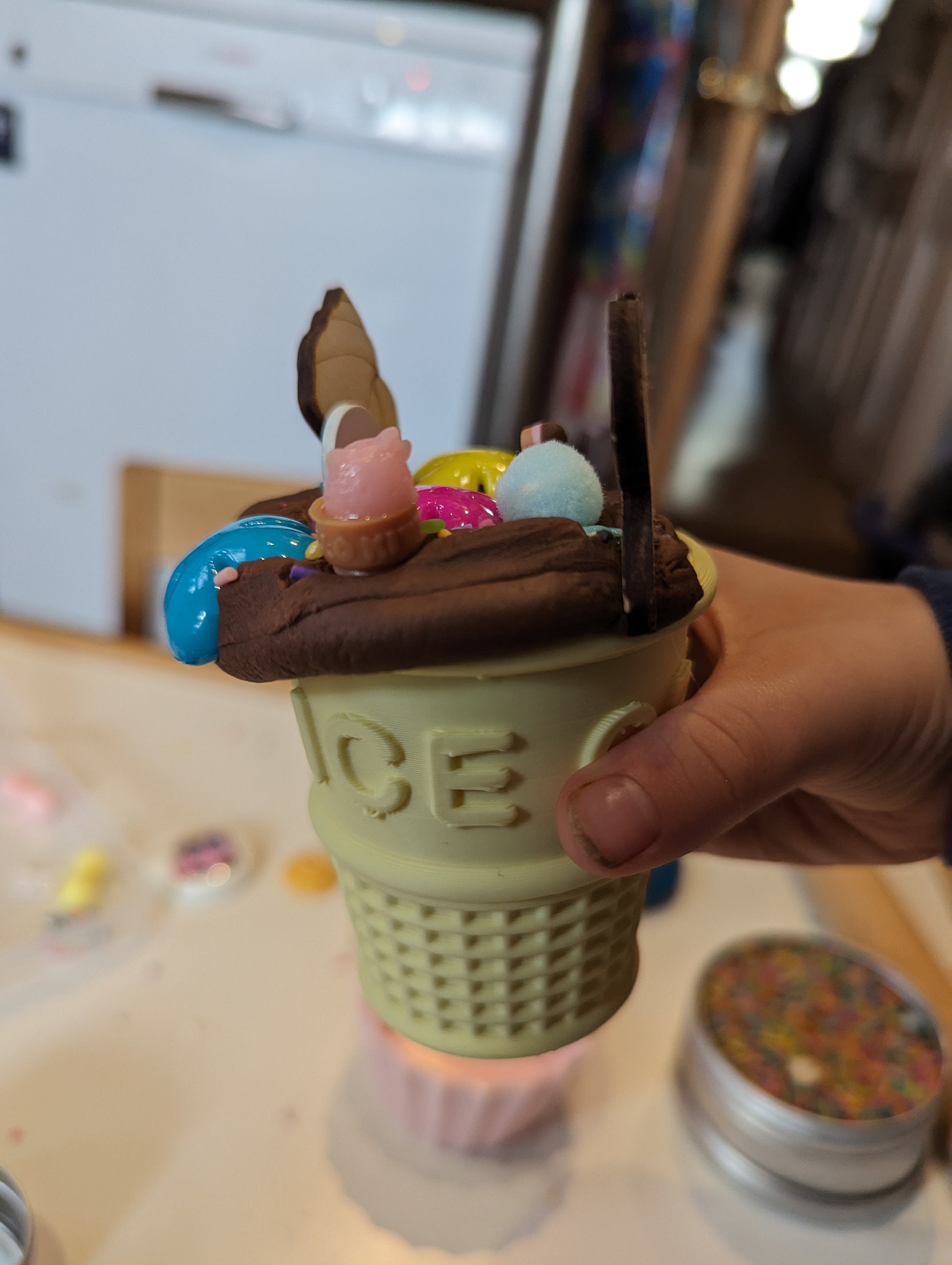 Ice Cream Cone Playdough Pot, Playdough Pot, Playdough Play, Ice Cream ...