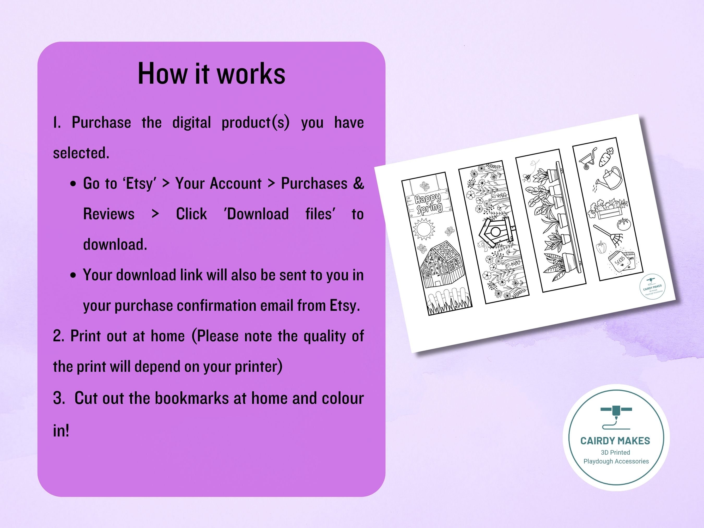 Spring Colouring Bookmarks Printable | Digital Download | Preschool ...