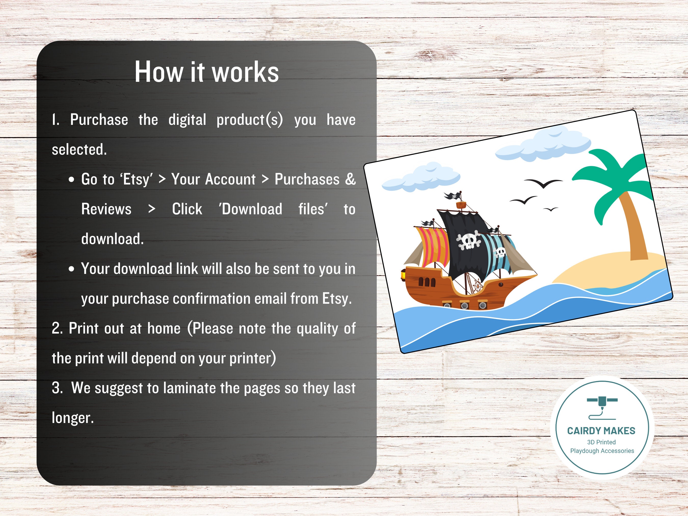 Pirate Themed Playdough Mats Printable Digital Download Preschool ...