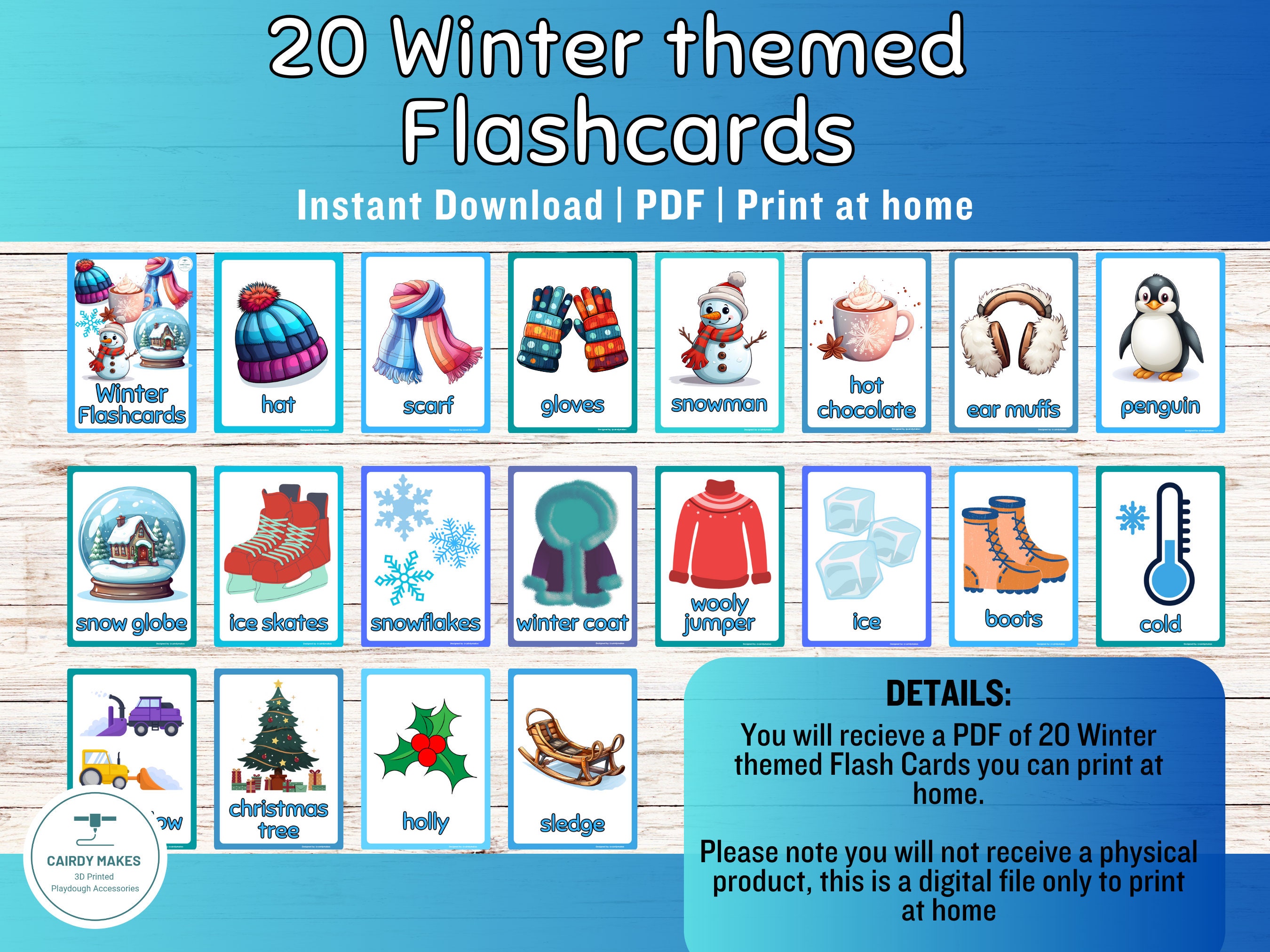 Winter Flashcards | Preschool Printable | Winter Activity | Homeschool ...