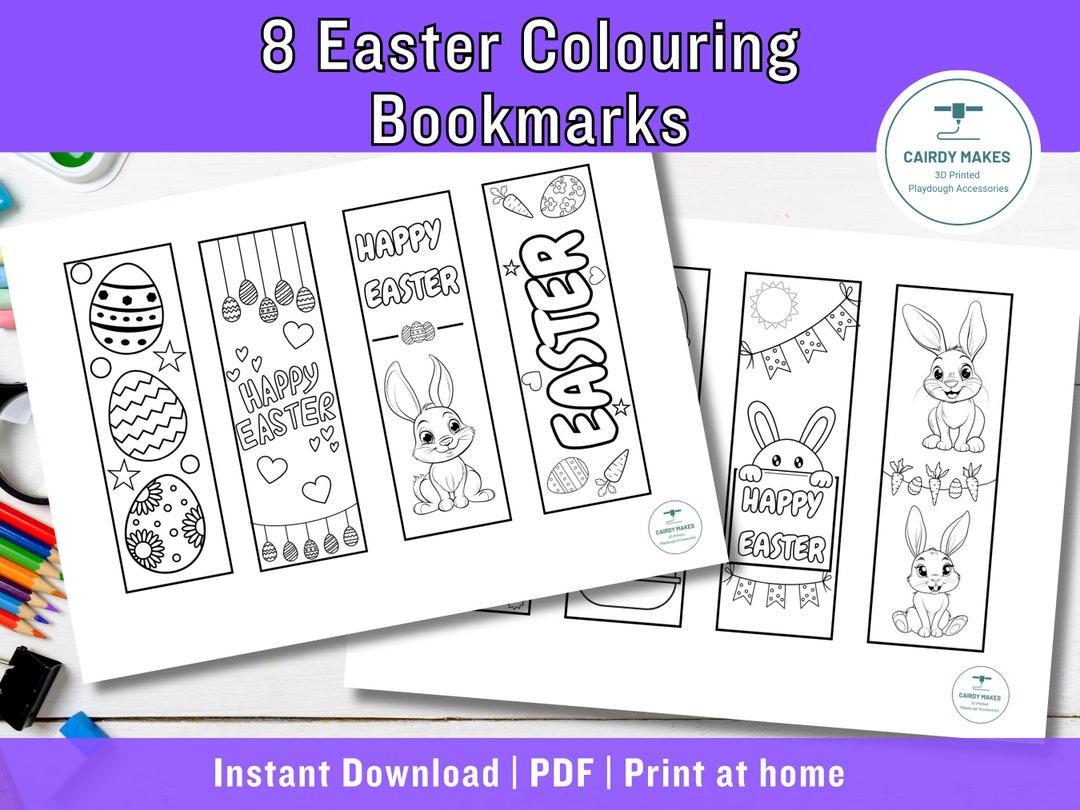 Easter Colouring Bookmarks Printable | Digital Download | Preschool ...