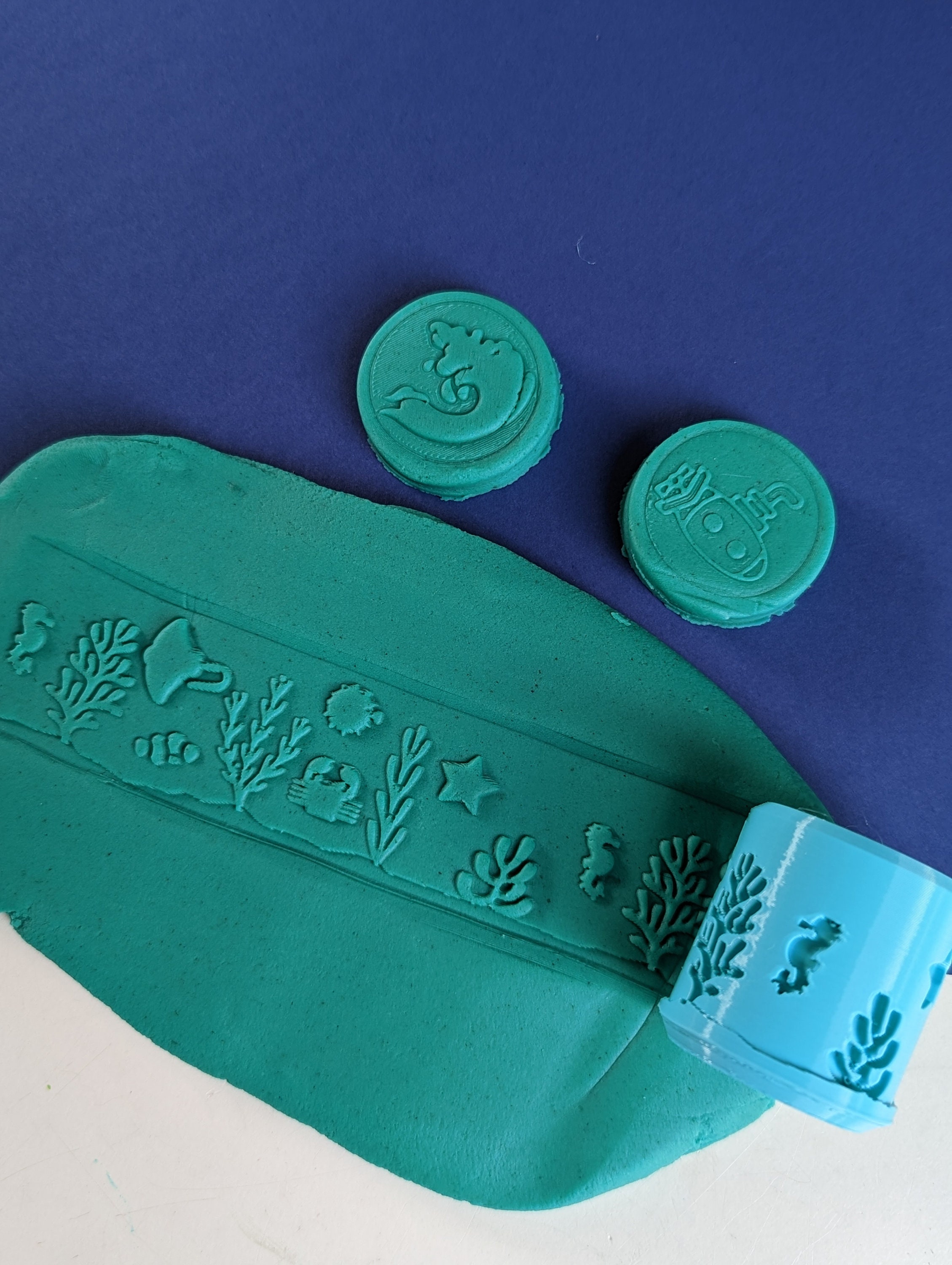 Under the Sea Playdough Stamp Set & Roller, Playdough Rollers ...