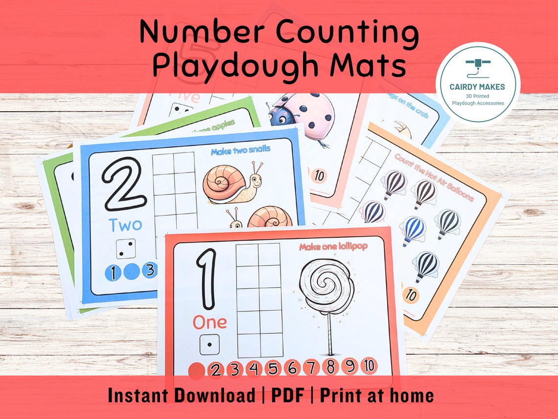 Number Counting Playdough Mats Printable | Numbers | Preschool ...