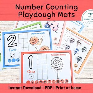 Number Counting Playdough Mats Printable | Numbers | Preschool ...