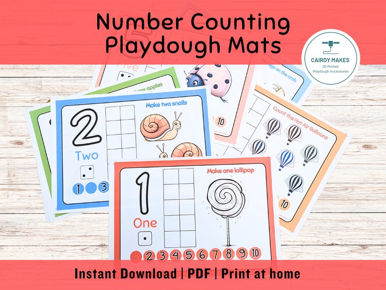 Number Counting Playdough Mats Printable | Numbers | Preschool ...
